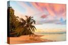 Sunset sunrise beach landscape. Amazing colors sky and calm sea water ...