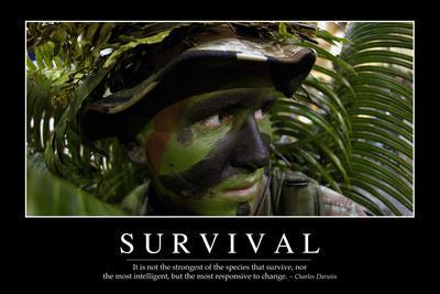 'Survival: Inspirational Quote and Motivational Poster' Photographic ...