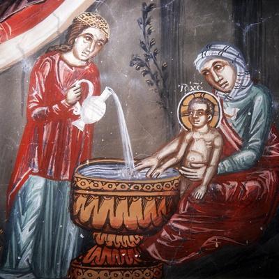 'Nativity, Detail of the Bathing of Jesus' Giclee Print - Symeon Axenti ...