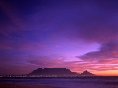 'Table Mountain, Sunset, Cape Town, South Africa' Photographic Print ...