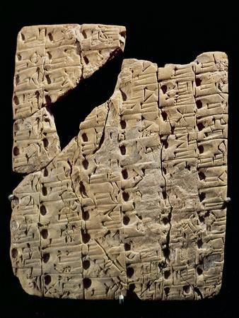 'Tablet with Cuneiform Script, from Uruk, circa 3200 BC' Giclee Print ...