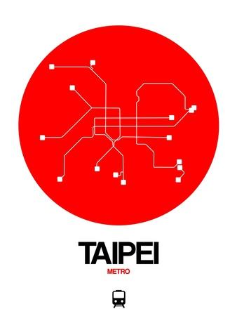 'Taipei Red Subway Map' Poster - NaxArt | AllPosters.com