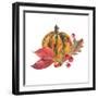 'Composition of Spotted Yellow Pumpkin, Oak Leaves, Red Berries and ...
