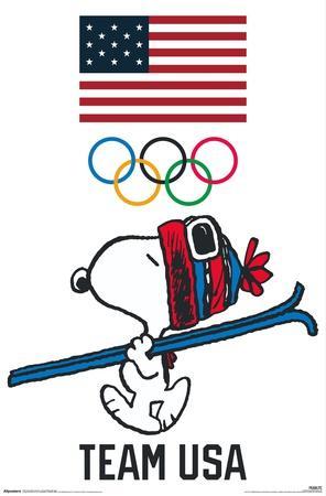 Team USA x Peanuts – Snoopy Winter Ski Jump | AllPosters.com