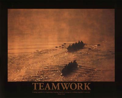 Teamwork Rowing Poster