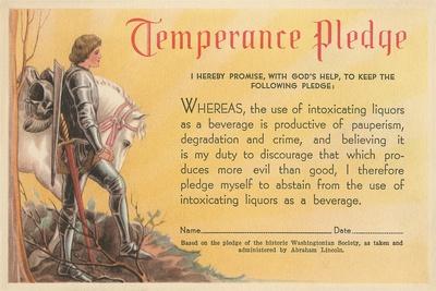 'Temperance Pledge with Knight' Prints | AllPosters.com