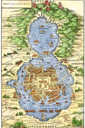 'Tenochtitlan, Capital City of Aztec Mexico, an Island Connected by ...