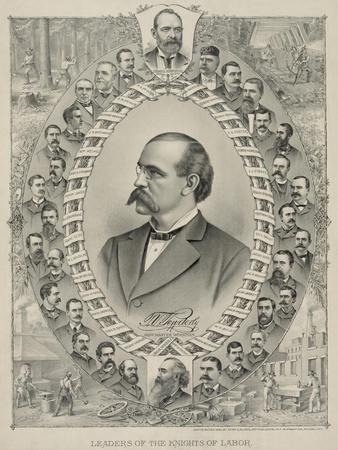 'Terence Powderly and 32 Portraits of Leaders of the Knights of Labor ...