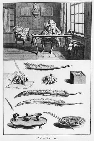'The Art of Writing, Illustration from the "Encyclopedie" by Denis ...