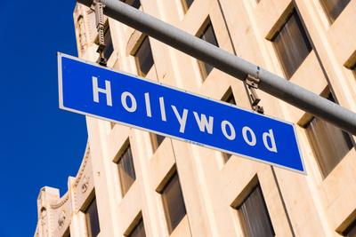 'The Blue Hollywood Blvd. Street Sign' Photographic Print - flippo ...