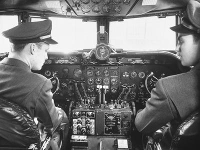 'The Cockpit of a United Airlines Dc-4' Photographic Print | AllPosters.com