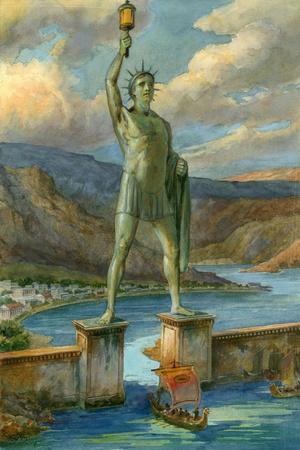 'The Colossus of Rhodes' Giclee Print - English School | AllPosters.com