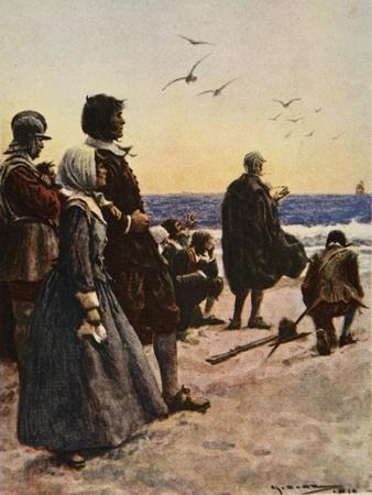 'The Departure of the Mayflower' Giclee Print - Arthur C. Michael ...