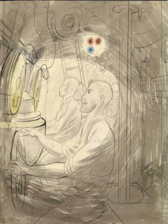 'The Dive Control Room of a Submarine. Pencil Series by Eric Ravilious ...
