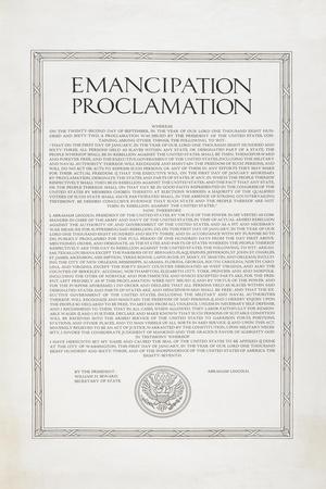 'The Emancipation Proclamation. Abraham Lincoln Declares All Slaves in ...