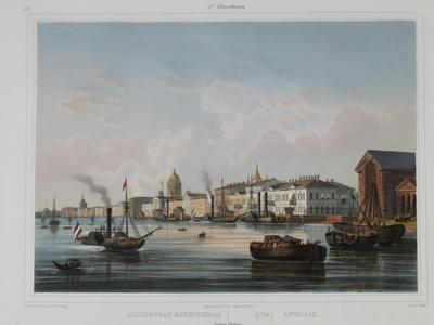 The English Embankment in Saint Petersburg, 1840s Giclee Print ...