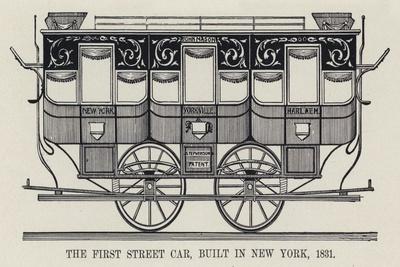 'The First Street Car, Built in New York, 1831 (Litho)' Giclee Print ...