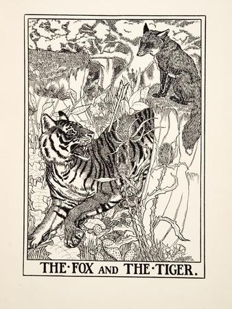'The Fox and the Tiger, from A Hundred Fables of Aesop, Pub.1903 ...