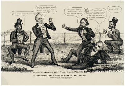 The Grand Fight Political Cartoon Art Print Poster Posters