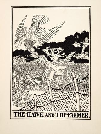 'The Hawk and the Farmer,From A Hundred Fables of Aesop, Pub.1903 ...