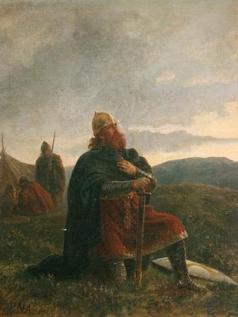 'The Holy Olav in a prayer before the Battle of Stiklestad' Giclee ...
