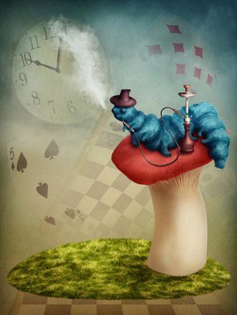 Disney Alice In Wonderland Caterpillar Smoking