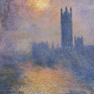 'The Houses of Parliament, London, with the Sun Breaking Through the ...