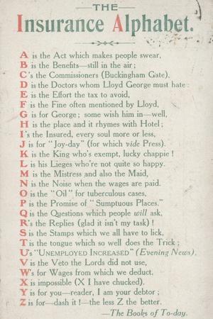 'The Insurance Alphabet' Giclee Print | AllPosters.com
