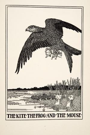 'The Kite, the Frog and the Mouse, from A Hundred Fables of Aesop, Pub ...