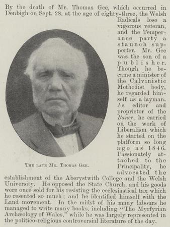 'The Late Mr Thomas Gee' Giclee Print | AllPosters.com