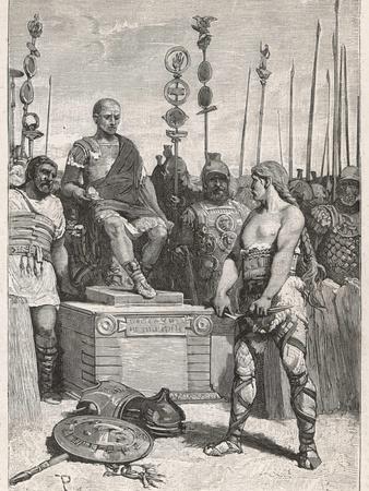 'The Leader of the Gauls Vercingetorix Lays His Arms Before Caesar ...