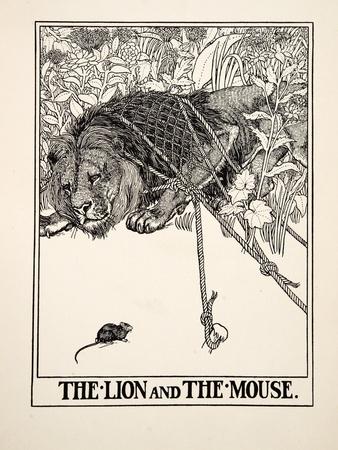 'The Lion and the Mouse, from A Hundred Fables of Aesop, Pub.1903 ...