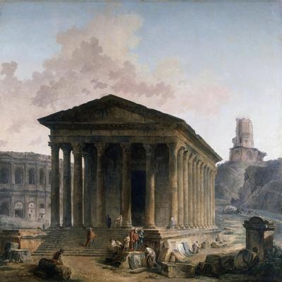 'The Maison Carree, the Amphitheater and the Tour Magne in Nimes by ...