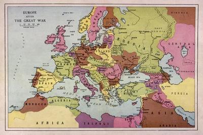 'The Map of Europe after World War One' Photographic Print | AllPosters.com