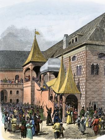 'The Moscow Revolt (1682) or Streltsy Lift at the Red Staircase on ...