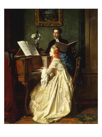 'The Music Lesson, 1858' Giclee Print - Jean Carolus | AllPosters.com