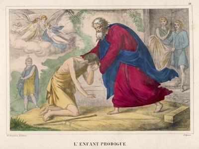'The Parable of "The Prodigal Son" Welcomed Home by His Father' Print ...