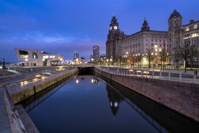 'The Pier Head at dawn, Liverpool Waterfront, Liverpool' Photographic ...