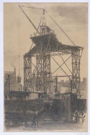 'The Scotch Crane, Showing a Huge Derrick Crane on a Building Site in ...