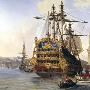 The Ship Le Foudroyant in Brest Harbour by Auguste Mayer Giclee Print ...