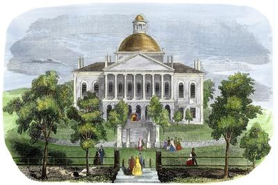 'The State House Building in Augusta, circa 1850. 19Th Century ...