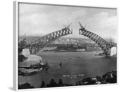 'The Sydney Harbour Bridge During Construction in Sydney, New South ...