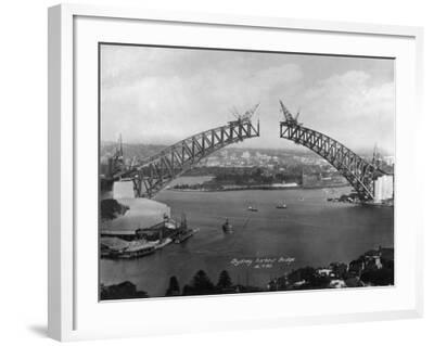 'The Sydney Harbour Bridge During Construction in Sydney, New South ...