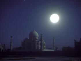 'The Taj Mahal at Night with Bright Full Moon' Photographic Print ...