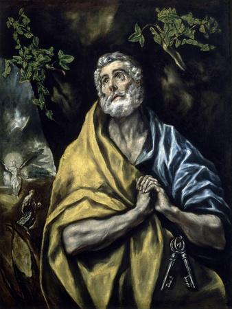 'The Tears of St Peter, 1585-15990' Giclee Print - El Greco ...