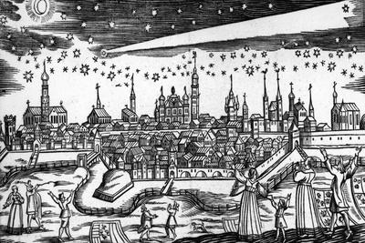 The Terrible Comet of 1680, Taken from a Woodcut Broadsheet by Bach ...