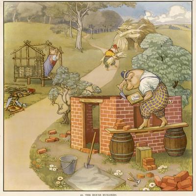 'The Three Pigs Build Their Respective Houses out of Bricks Straw and ...