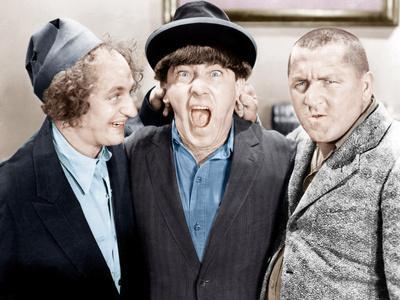 'The Three Stooges, from left: Larry Fine, Moe Howard, Curly Howard, ca ...