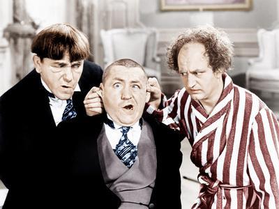 'The Three Stooges, from left: Moe Howard, Curly Howard, Larry Fine, ca ...