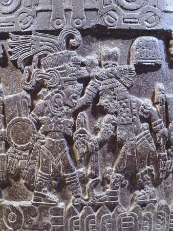 'The Tizoc Stone, Detail, Artifact Originating from Mexico, Aztec ...
